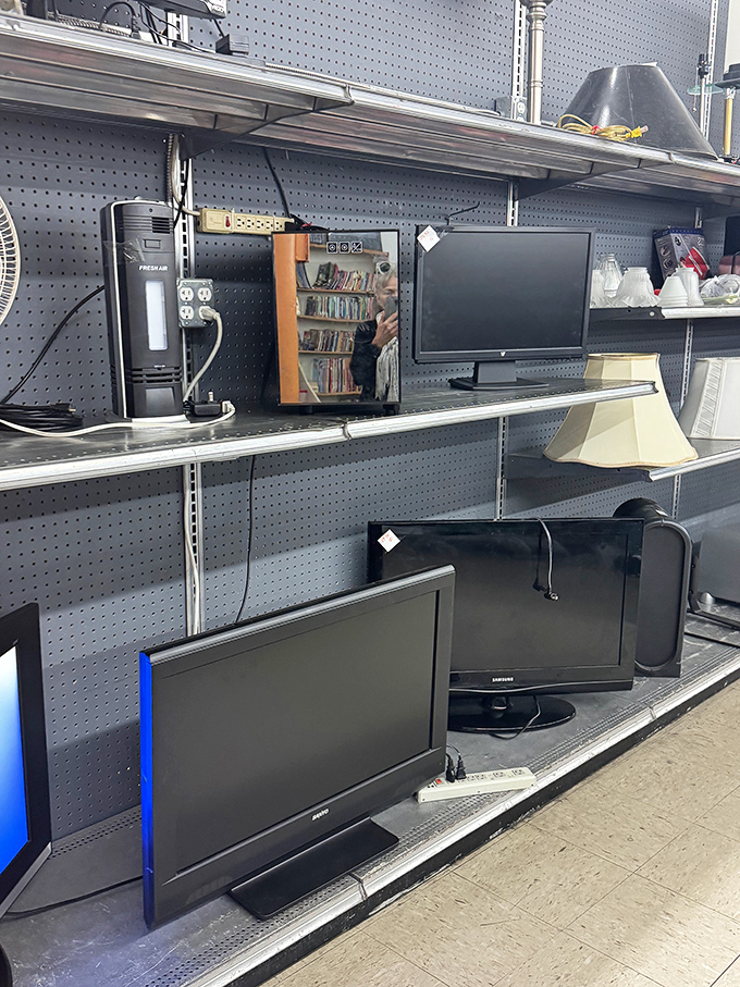 The electronics section: where yesterday's cutting-edge technology finds new purpose. That flat-screen might be your next great movie night companion.