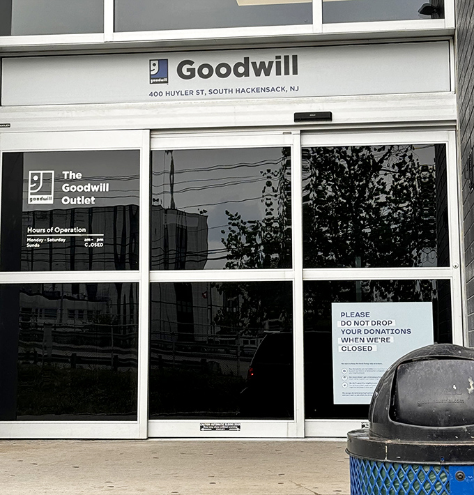 The gateway to thrift nirvana. The entrance at 400 Huyler Street marks the beginning of your bargain adventure.