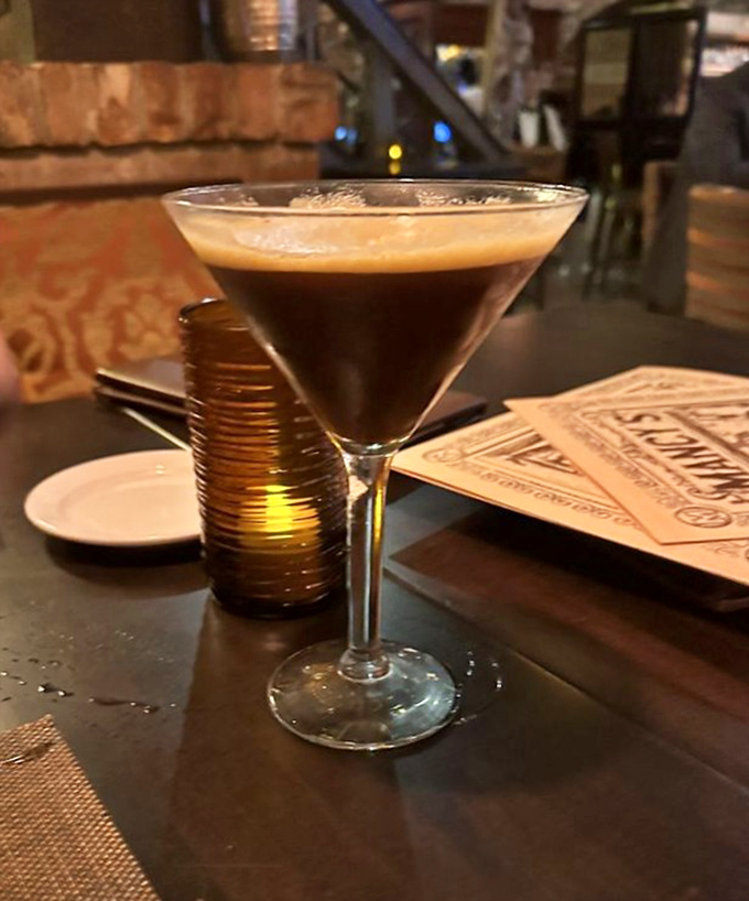 That espresso martini looks sophisticated enough to discuss philosophy but fun enough to forget what you were saying.