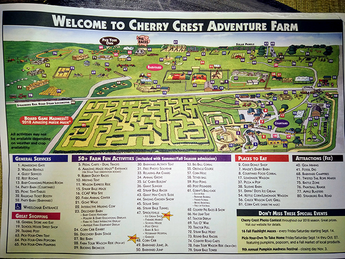 This detailed farm map reveals Cherry Crest's impressive scope. Like Disneyland for farm enthusiasts, but with significantly more corn and fewer princesses.