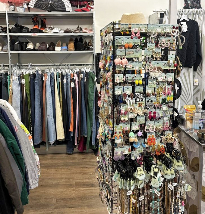 This accessories corner is like a jewelry box exploded in the best possible way&mdash;offering instant outfit upgrades for pocket change.