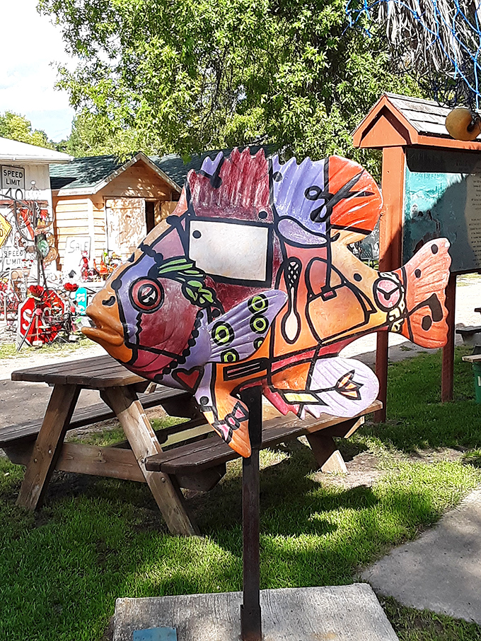 This whimsical fish sculpture proves that Minnesota's artistic sensibilities extend well beyond the traditional mounted walleye.