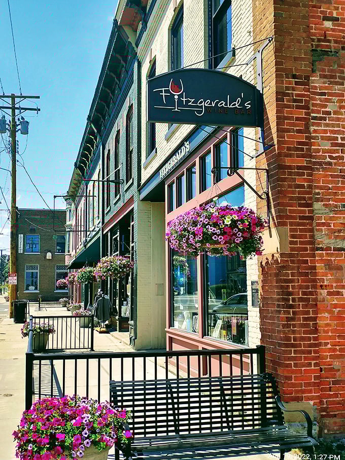 Fitzgerald's welcomes wine lovers with hanging baskets that bloom as beautifully as the local vintages waiting inside those historic brick walls.
