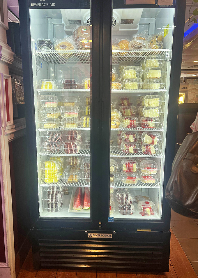 The dessert case&mdash;a glass-fronted temple of temptation where willpower goes to die and happiness begins.