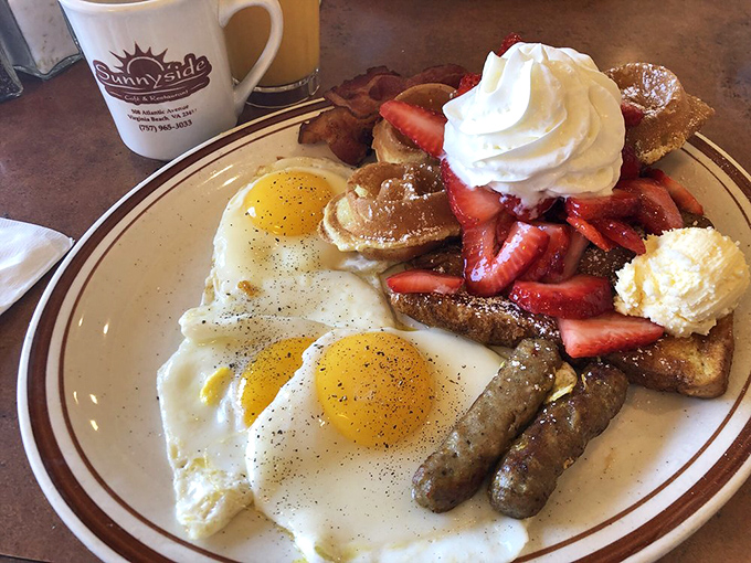 A breakfast sampler that answers life's toughest question: "Why choose one thing when you can have everything?"
