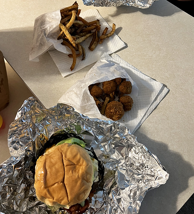 A complete Checkers experience laid out like a still life painting&mdash;if still life paintings made your mouth water uncontrollably.