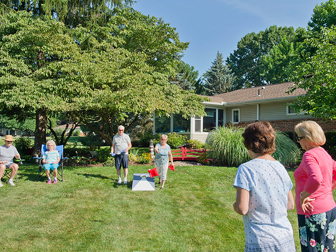 Cornhole tournaments get surprisingly competitive when players have decades of strategic thinking to draw upon.