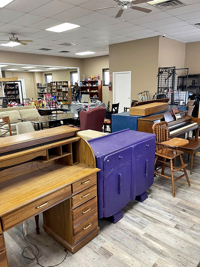 Furniture finds that prove "secondhand" doesn't mean "second-best." That purple cabinet might just be the statement piece your living room needs.