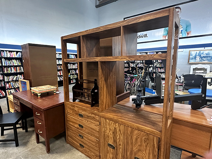 Solid wood furniture pieces with good bones await visionaries who can see past dated finishes to the potential masterpieces underneath.