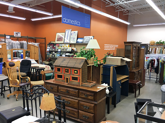 Furniture vignettes that spark immediate redecorating fantasies. That dollhouse atop the dresser is giving serious miniature real estate envy.