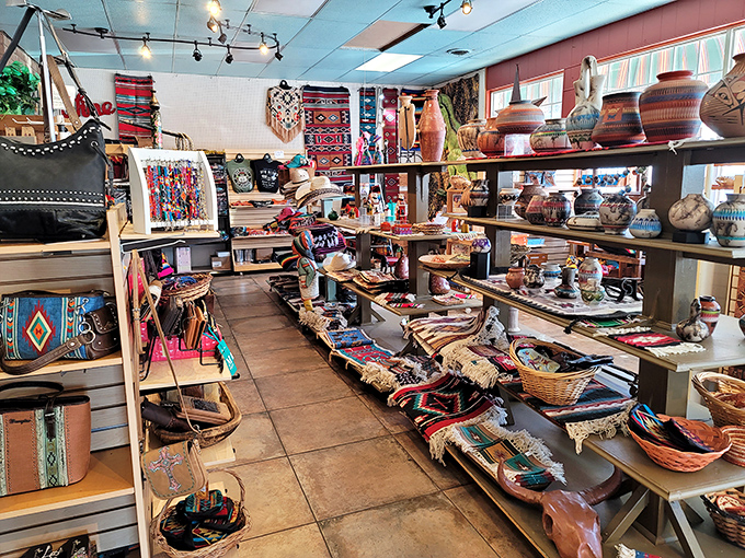 A treasure trove of local artistry and crafts that lets you take a piece of New Mexico home, calories not included.
