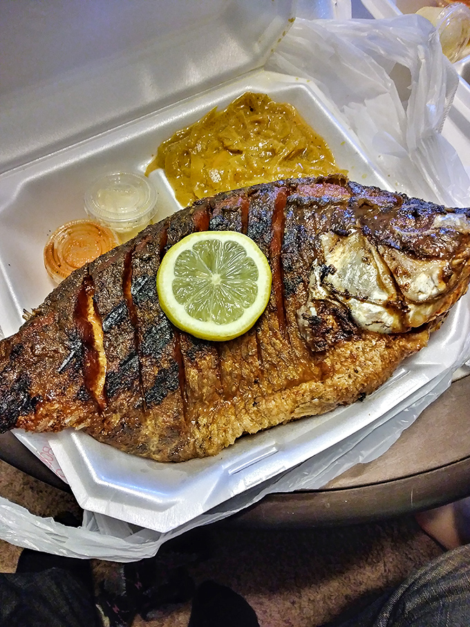 When your grilled red snapper arrives this beautifully charred, with lemon and onions, you know someone respects the craft.