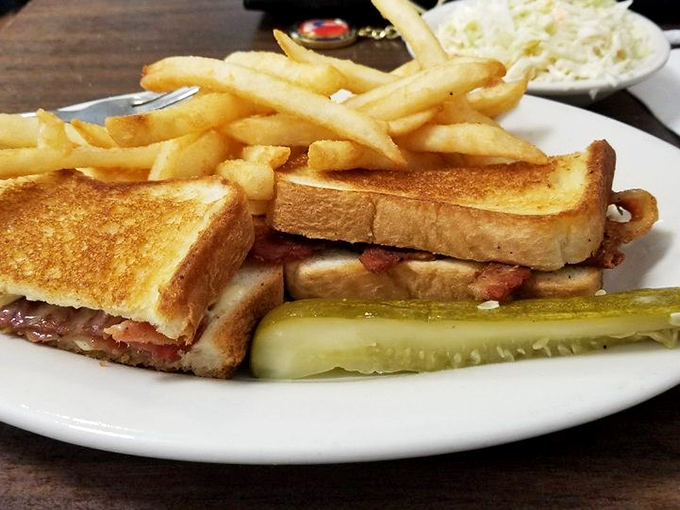 Not all grilled cheese sandwiches are created equal. This golden masterpiece with bacon has clearly attended finishing school.
