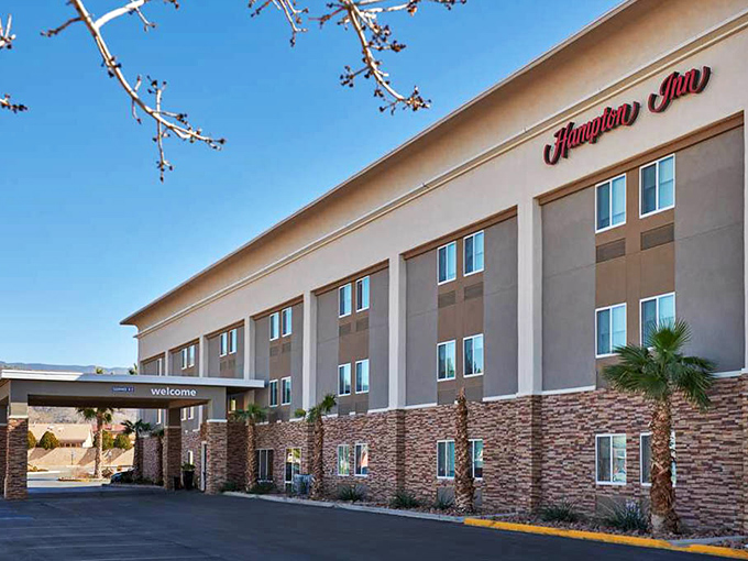 Modern hotel accommodations welcome visitors exploring retirement possibilities, with mountain views included at no extra charge.