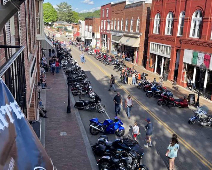 During motorcycle rallies, Rogersville's Main Street transforms into a chrome and leather runway, bringing modern energy to historic spaces.