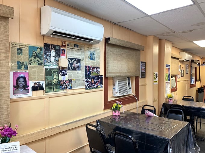 Wall decorations that tell stories of community pride. In an age of corporate-designed interiors, this authenticity feels like coming home.