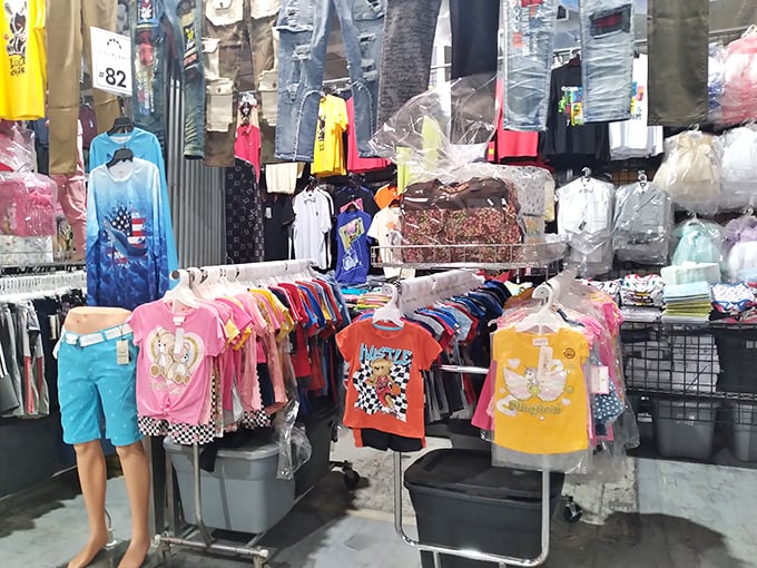 Kidswear galore! Parents rejoice at these racks of adorable children's clothing that solve the eternal problem of growing kids with wallet-friendly fashion options.
