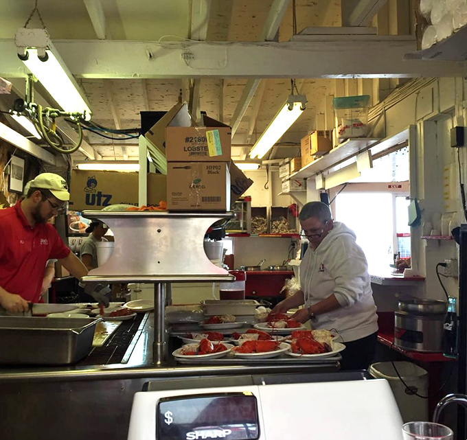 Kitchen choreography at its finest &ndash; where skilled hands transform ocean treasures into memorable meals. The magic happens behind the scenes.