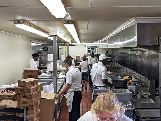 The kitchen at Parker's moves with the precision of a ballet and the urgency of people who know hunger waits for no one.