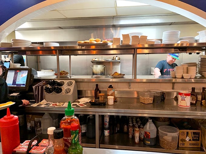 Where the magic happens&mdash;the kitchen pass offers a glimpse into the choreographed chaos that produces breakfast perfection.