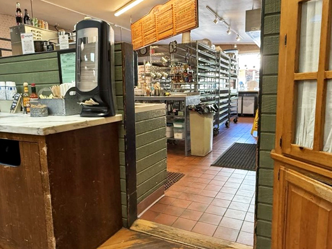 Behind the scenes where the magic happens &ndash; racks of freshly baked pies waiting for their moment in the spotlight.