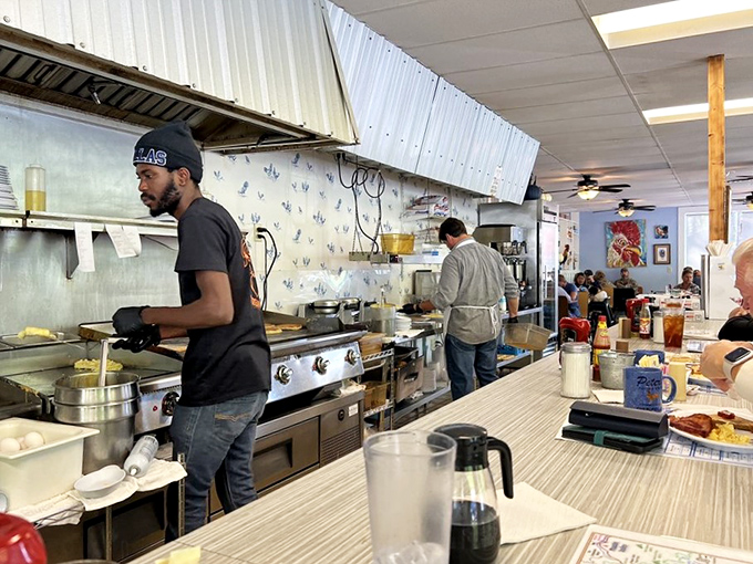 Behind every great breakfast is a hardworking kitchen crew. The choreographed dance of spatulas and skillets transforms simple ingredients into morning masterpieces.