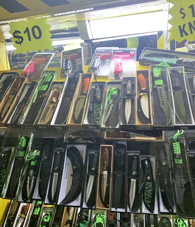 The knife collection that would make any chef or survivalist nod in approval. Slicing, dicing, and zombie apocalypse preparation all covered.