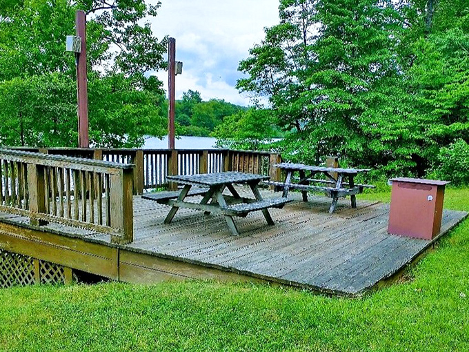 Lakeside deck dining&mdash;where even a peanut butter sandwich tastes gourmet when served with a side of that view.
