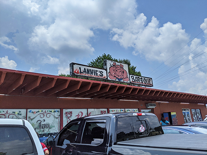 Lannie's Bar-B-Q's colorful exterior hints at the flavor explosion waiting inside&mdash;where smoke, spice, and Southern tradition meet.