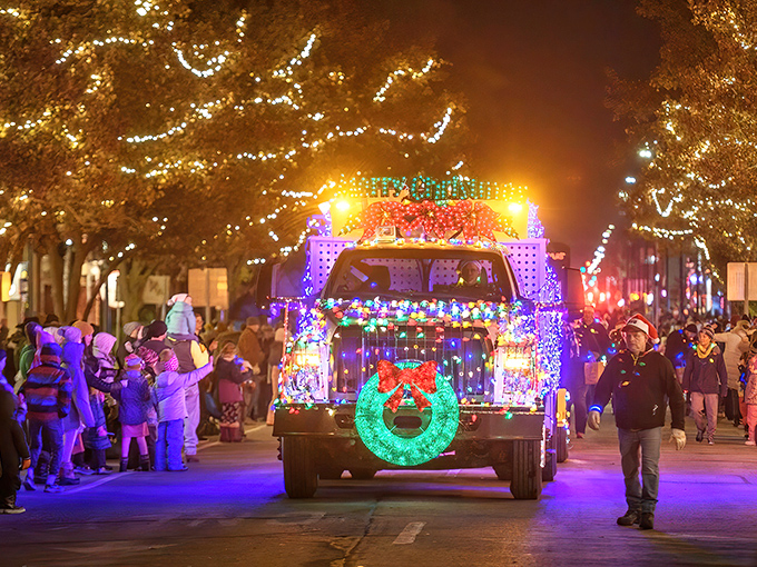 Main Street lights up for the holidays like your grandkids' faces when you slip them twenty bucks.