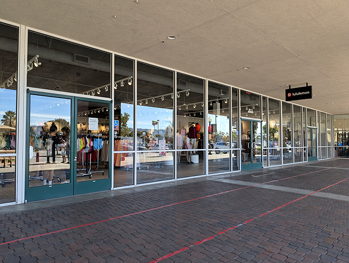 Lululemon's sleek storefront promises athletic wear that makes you look good while your wallet feels even better.