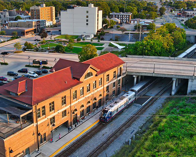 The Amtrak station connects Mattoon to Chicago and beyond, a brick sentinel where small-town life intersects with big-city possibilities.