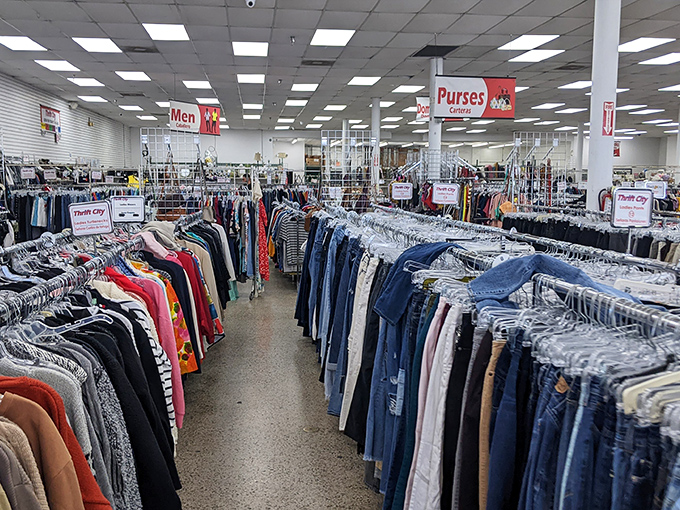 The men's department: where button-downs, blazers and jeans live their second lives at prices that make retail shopping seem ridiculous.