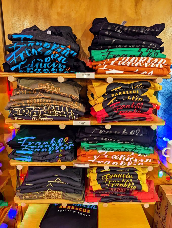 The merchandise wall&mdash;because sometimes a t-shirt is the only way to prove to friends back home that yes, you really did make the pilgrimage.