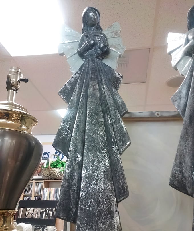 This metal angel sculpture proves that sometimes the most unexpected treasures are hiding in plain sight.