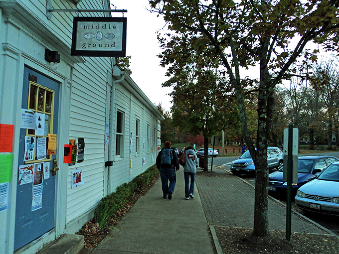 Middle Ground caf&eacute; serves as the village's living room where ideas and coffee flow freely. Where town and gown come together over caffeine.