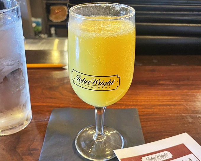 Sunshine in a glass &ndash; this mimosa sparkles with promise, making even a Wednesday lunch feel like a weekend celebration.