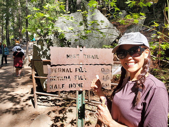 Trail signs: the original GPS system, except these won't reroute you when you're already late or running low on snacks.