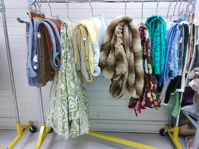 Clothing carousel of possibilities&mdash;where winter coats and summer dresses coexist in a climate-controlled fashion time capsule.