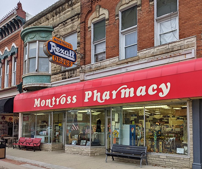 Montross Pharmacy's vintage Rexall sign harkens back to days when pharmacists knew your name and soda fountains were the social media of their time.