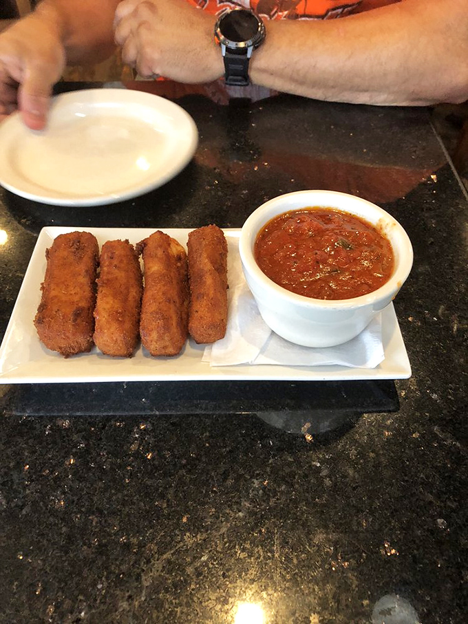 Mozzarella sticks that actually taste like cheese rather than breading&mdash;a rare achievement in the appetizer universe. 