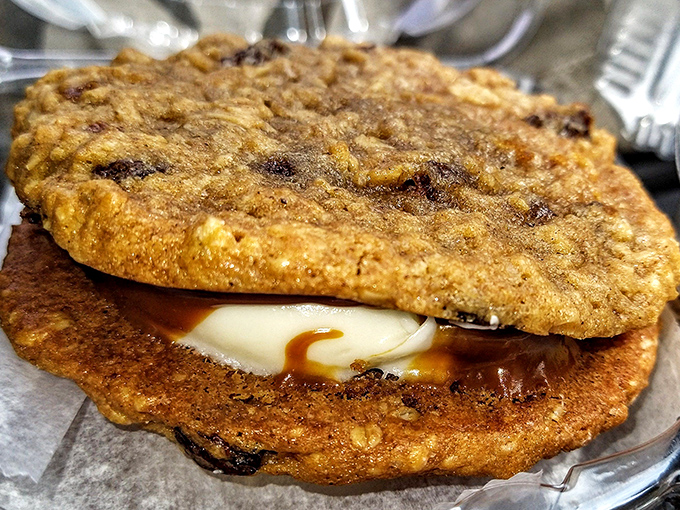 Two oatmeal cookies embracing a cream filling &ndash; the dessert equivalent of a perfect rom-com ending.
