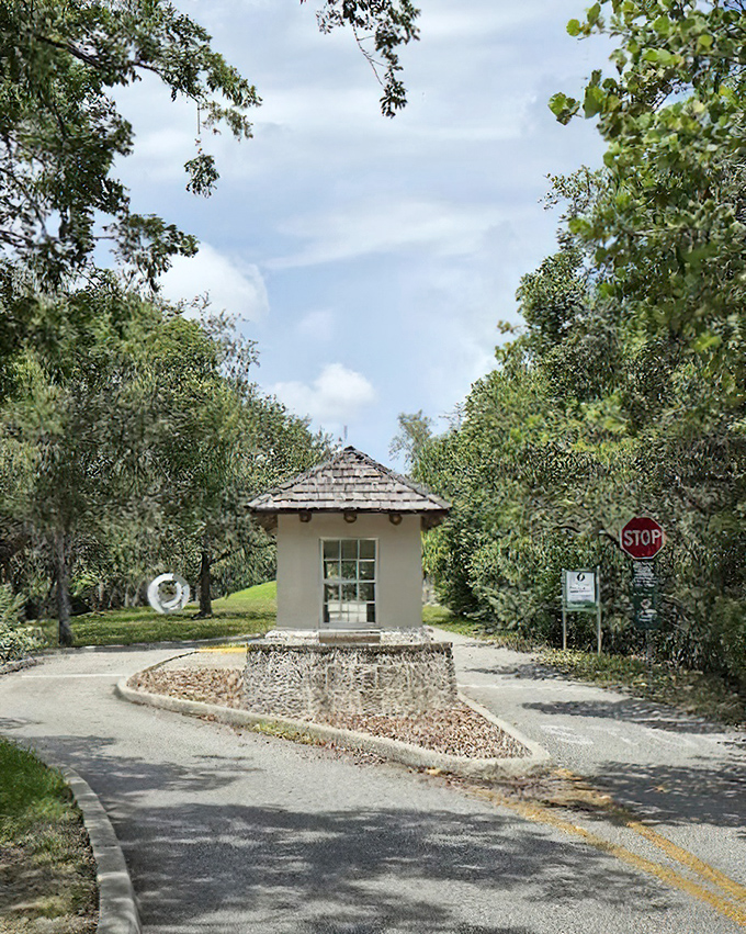 The charming entrance booth welcomes visitors like a sentry guarding a hidden kingdom. First impressions matter, and this one's a keeper.