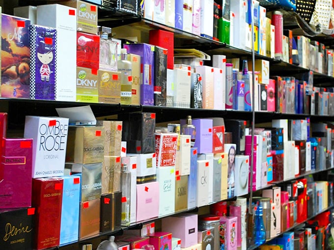 The perfume section: where designer scents meet bargain prices, proving you can indeed smell like a million bucks without spending it.