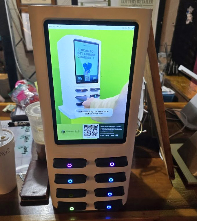 Modern convenience meets small-town hospitality&mdash;charge your phone while your taste buds get their own kind of electrical stimulation.