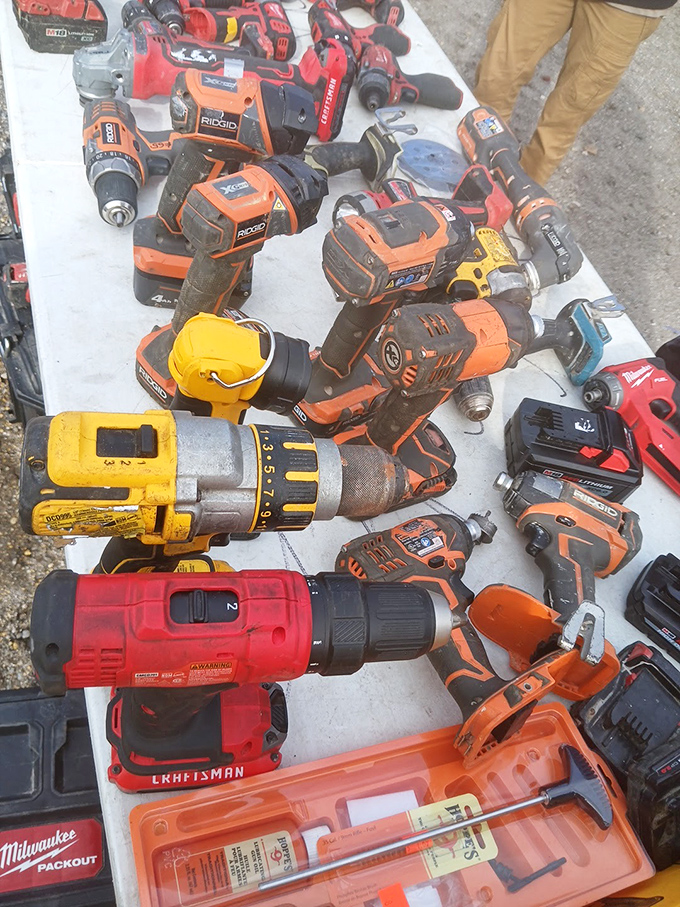 Tool heaven for DIY enthusiasts&mdash;a symphony of orange Ridgid and red Milwaukee power tools that would make Tim Allen grunt with approval.
