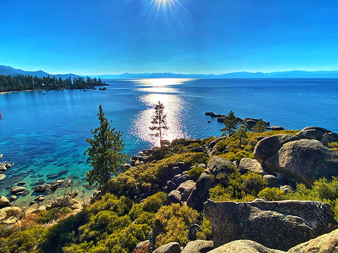 Nature's light show across Tahoe's waters. That sparkle isn't Photoshop&mdash;it's just another day in paradise.