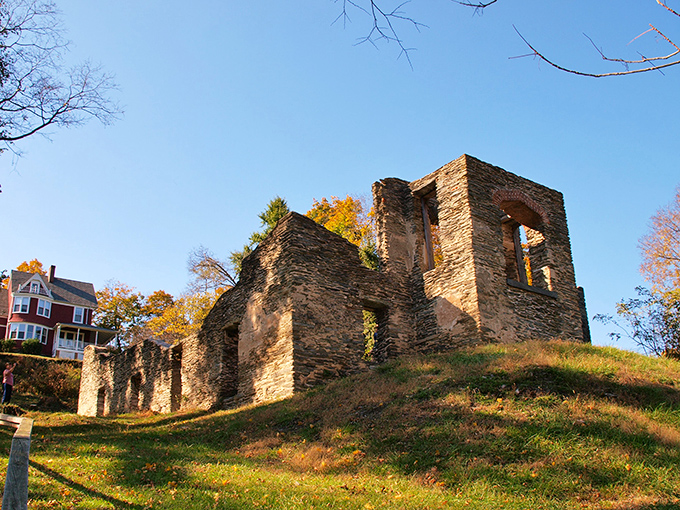 These atmospheric ruins stand like nature's reclamation project, where history and wilderness negotiate their beautiful, crumbling compromise.
