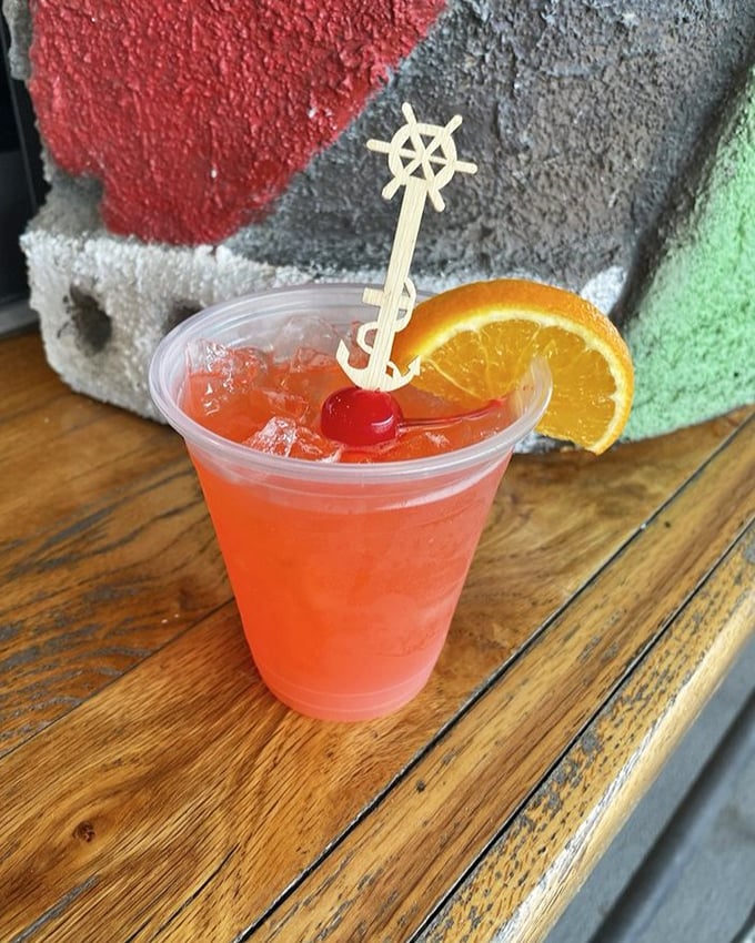 This rum runner isn't just a cocktail&mdash;it's Florida sunshine in liquid form, complete with a ship's wheel to steer your afternoon into relaxation.