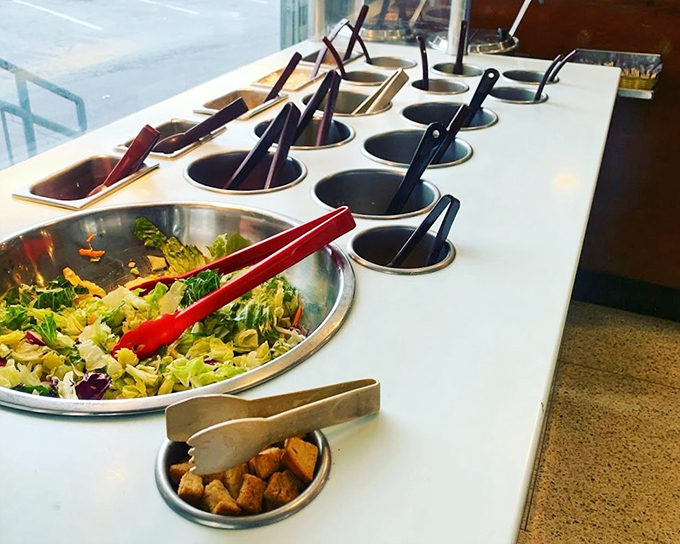 The salad bar setup isn't just fresh ingredients&mdash;it's a canvas of possibilities where you become the artist of your own leafy masterpiece.